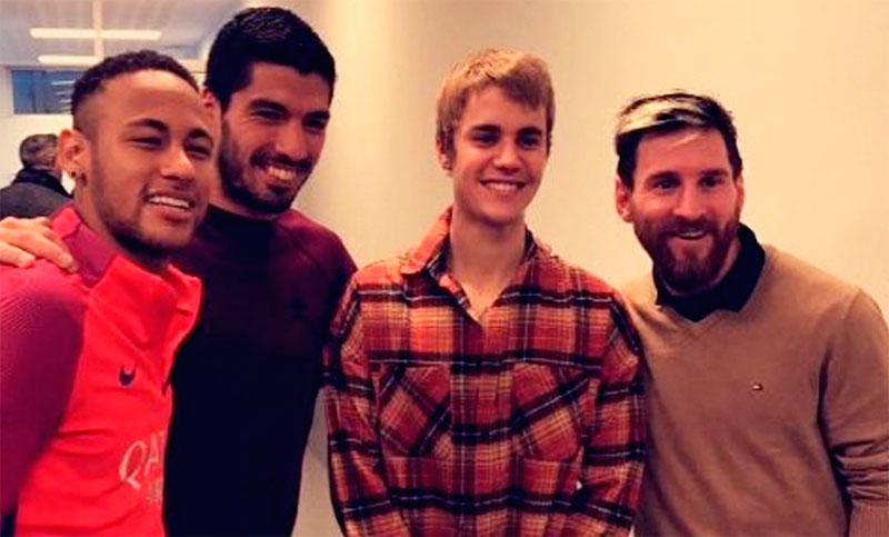 Messi volvió a los entrenamientos y se fotografió con Justin Bieber